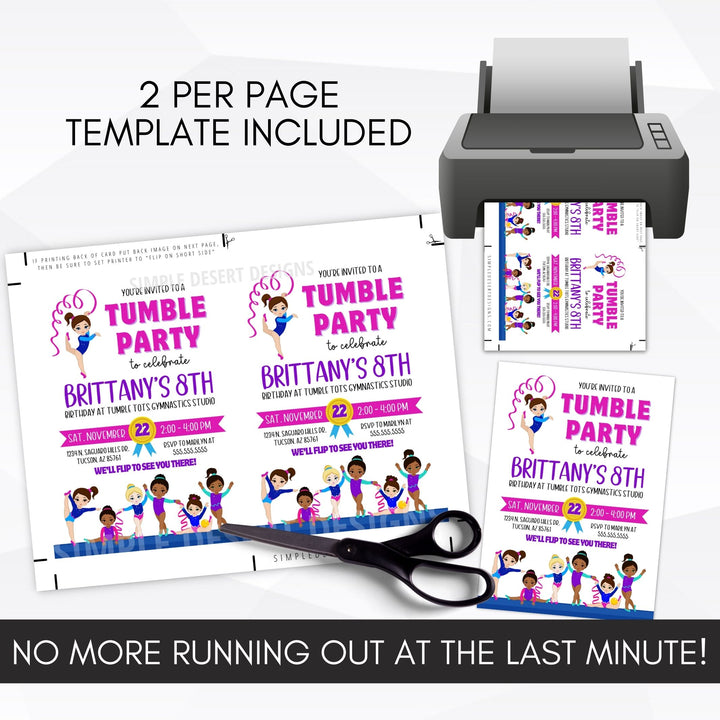 Fun Tumble Birthday Party Invitation – Simple Desert Designs