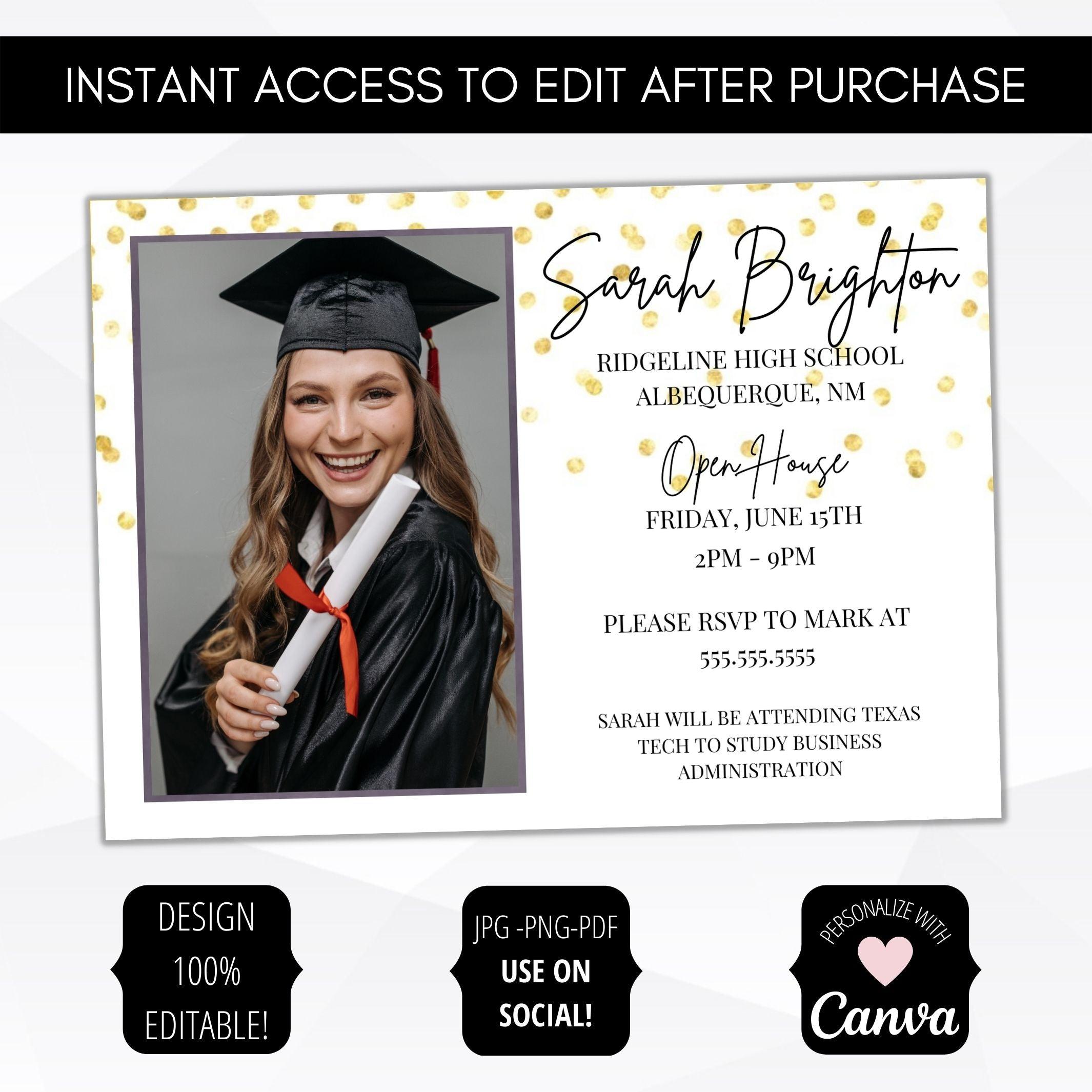 Modern College Graduation Invitations