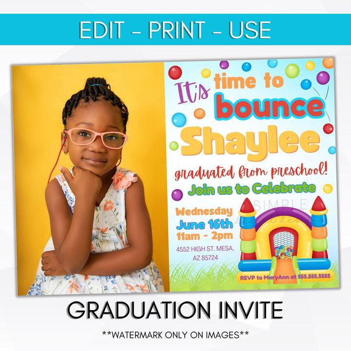 Graduation Bounce Party Invitation – Simple Desert Designs