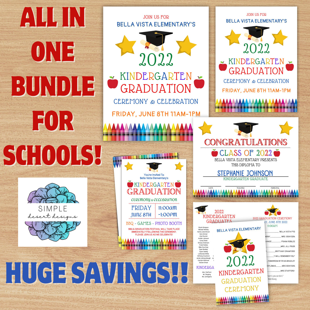 Kindergarten Graduation Ceremony Bundle – Simple Desert Designs