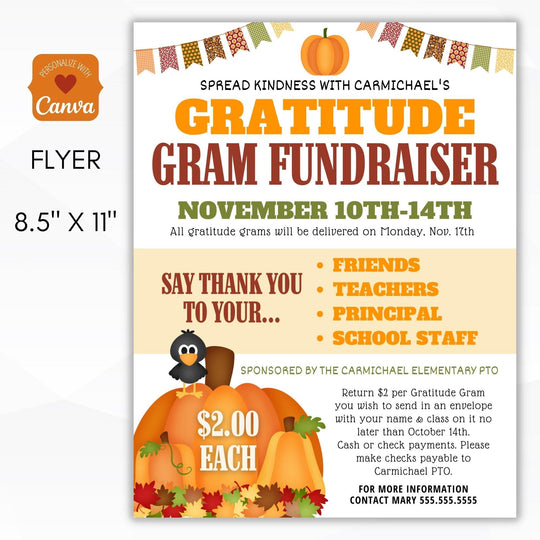 Gratitude Candy Grams Fundraiser Set | Simple Desert Designs