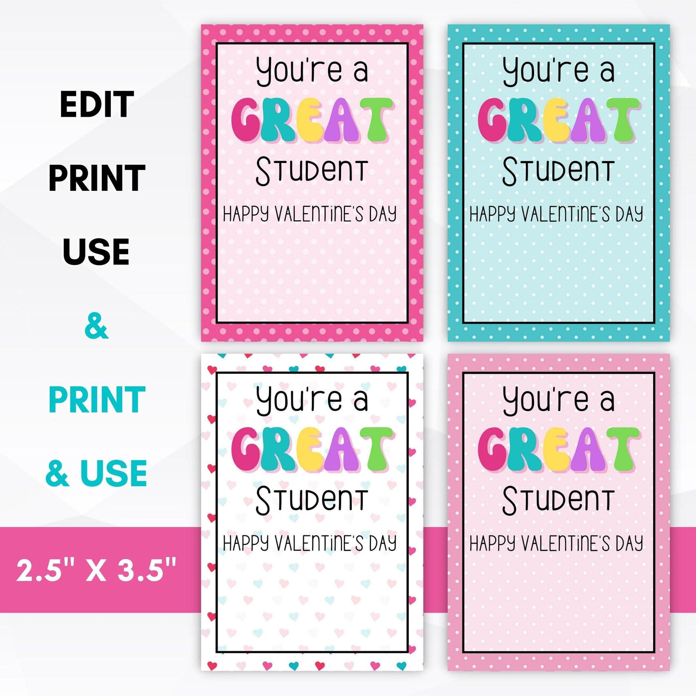 Valentine Tags from Teacher to Students - Simple Desert Designs