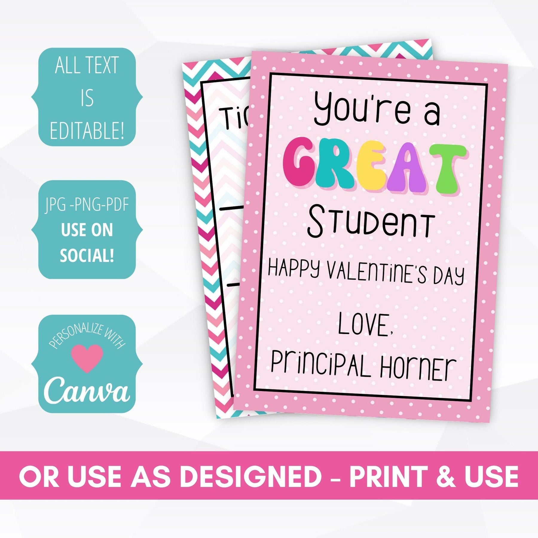 Great Student Teacher Valentine's Day Tag – Simple Desert Designs