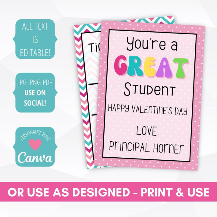 Great Student Teacher Valentine's Day Tag – Simple Desert Designs