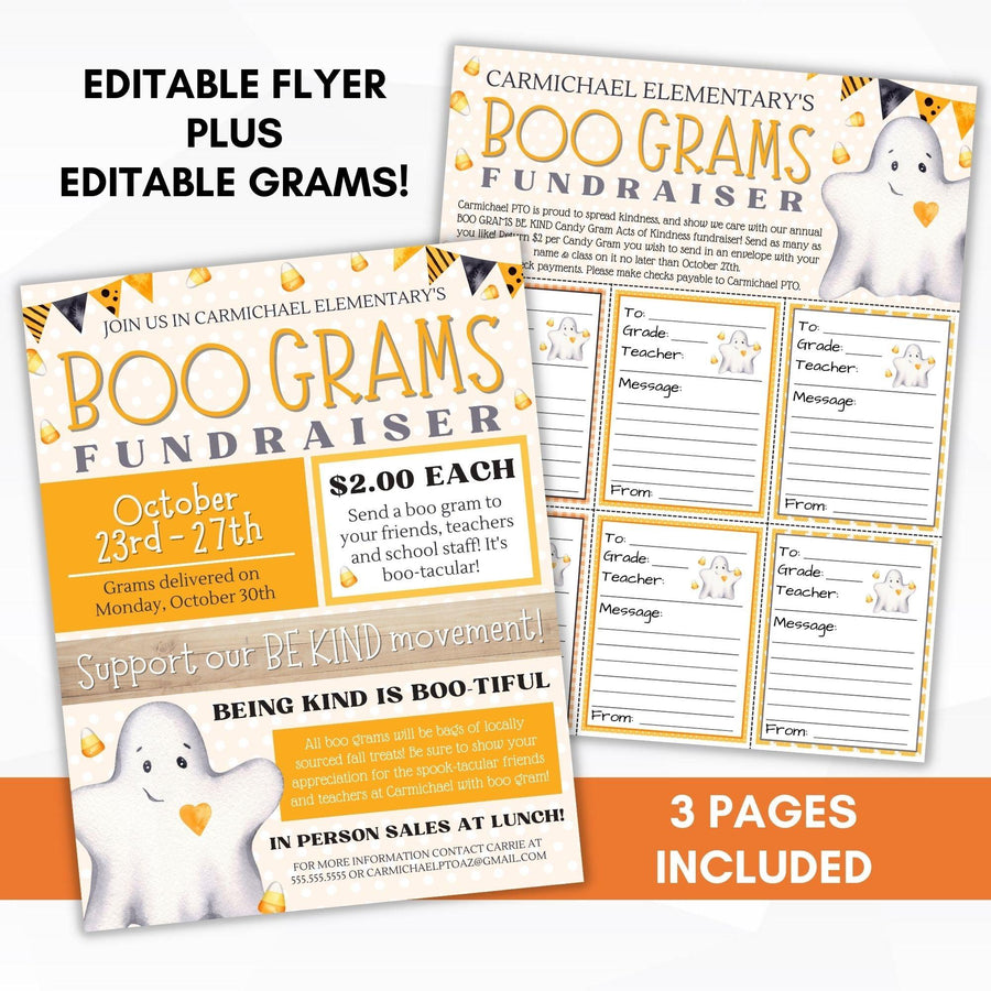 Halloween Boo Grams Fundraiser Flyer Set – Simple Desert Designs