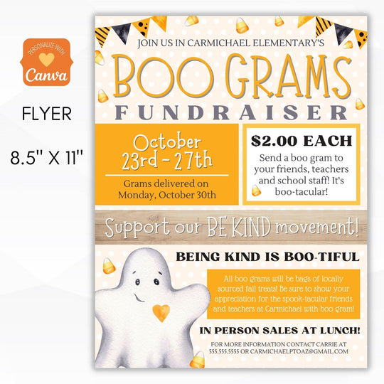 Halloween Boo Grams Fundraiser Flyer Set | Simple Desert Designs
