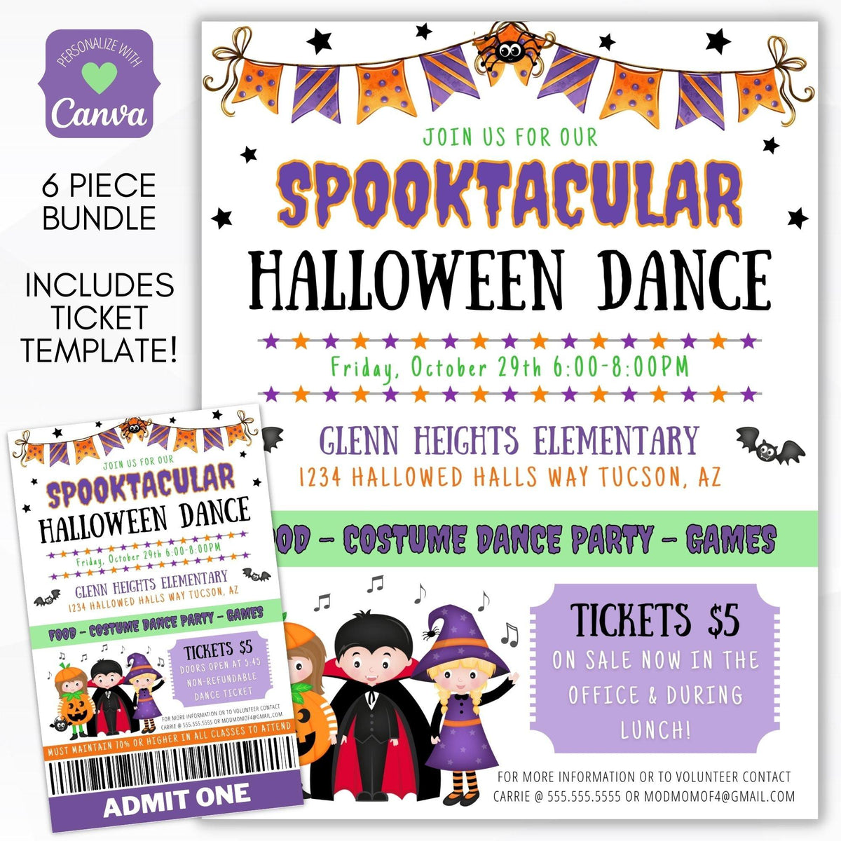 Halloween Dance Flyer Template Bundle - Simple Desert Designs