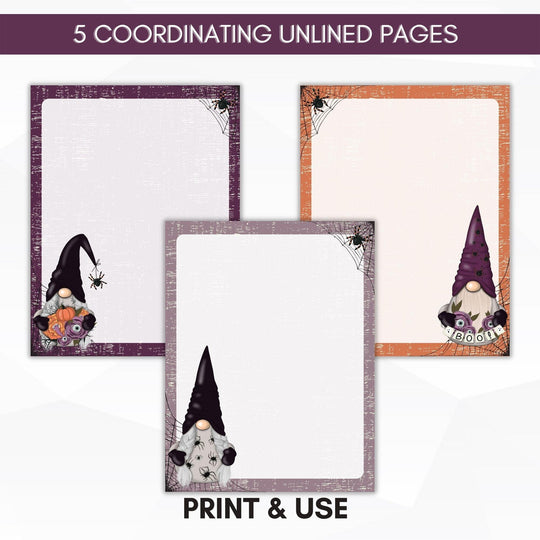Halloween Gnomes Journal Paper Set – Simple Desert Designs
