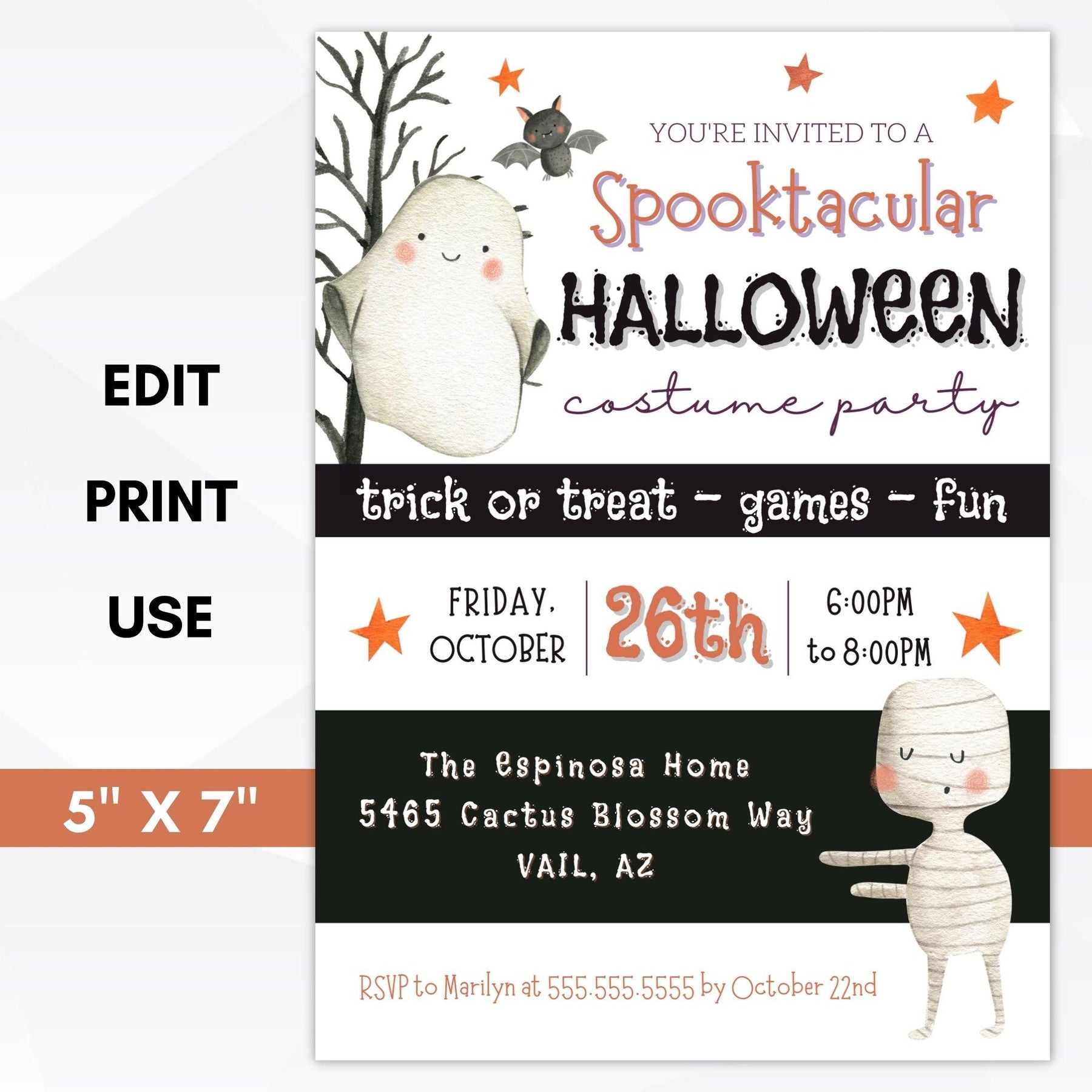 Halloween Party Invitation Template - Simple Desert Designs
