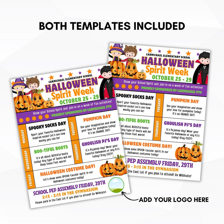 Halloween Spirit Week Itinerary Schedule | Simple Desert Designs