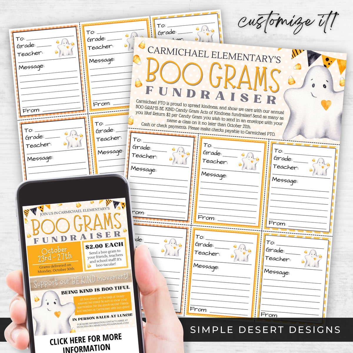 Halloween Candy Gram Flyer Set - Simple Desert Designs