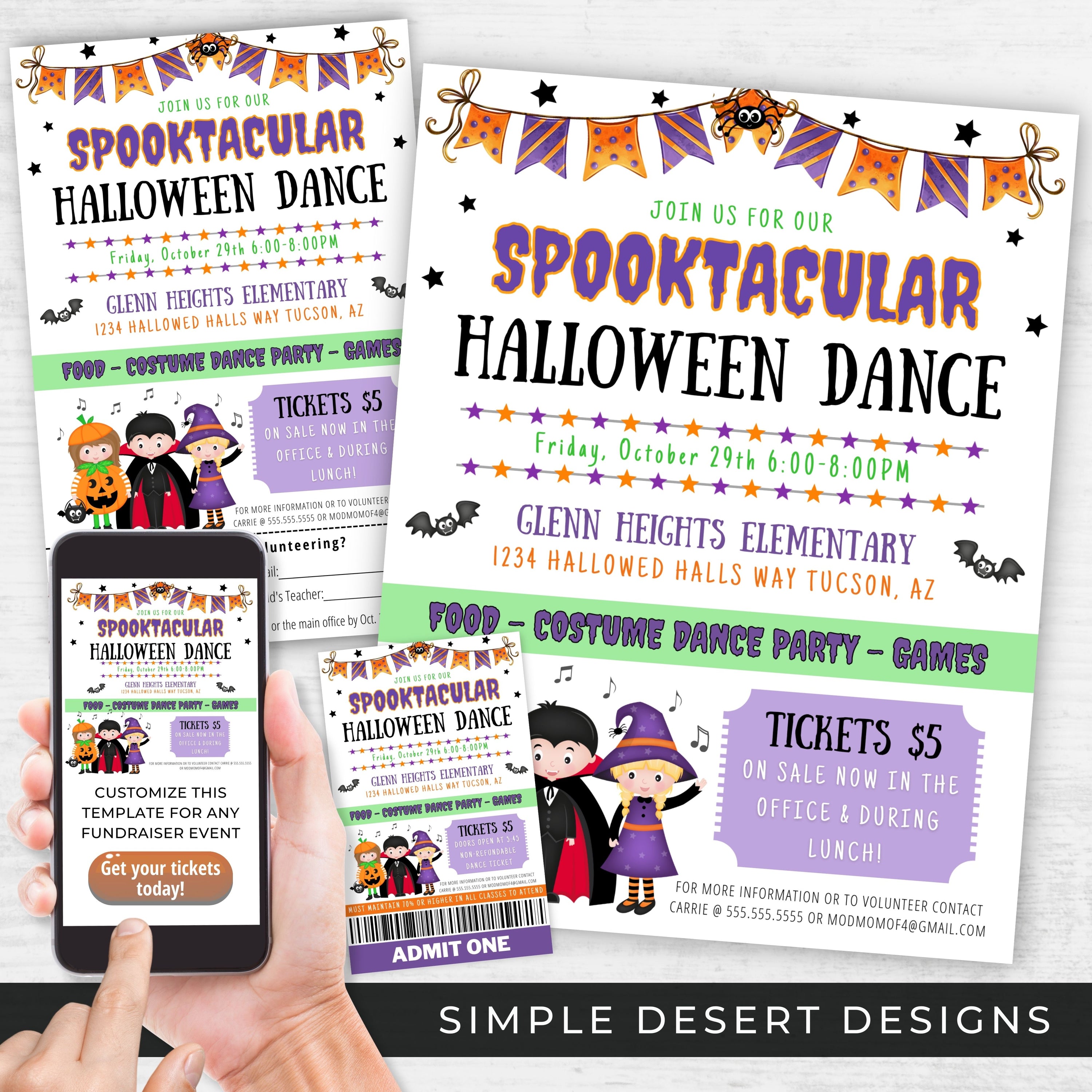 Halloween Dance Flyer Template Bundle - Simple Desert Designs