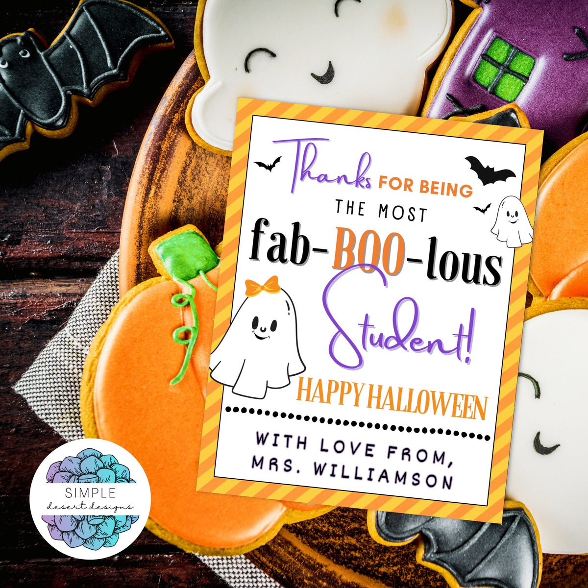 Halloween Treat Tags for Students - Simple Desert Designs