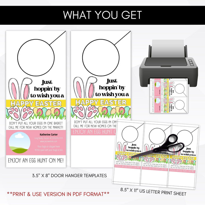 Happy Easter Pop By Door Hangers Set | Simple Desert Designs