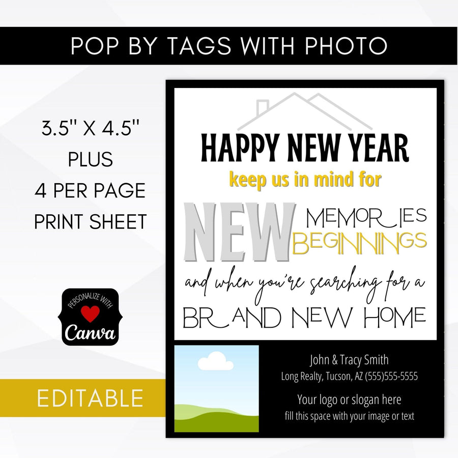 Happy New Year Pop By Tag Editable – Simple Desert Designs