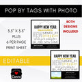 Happy New Year Pop By Tags Editable Square | Simple Desert Designs