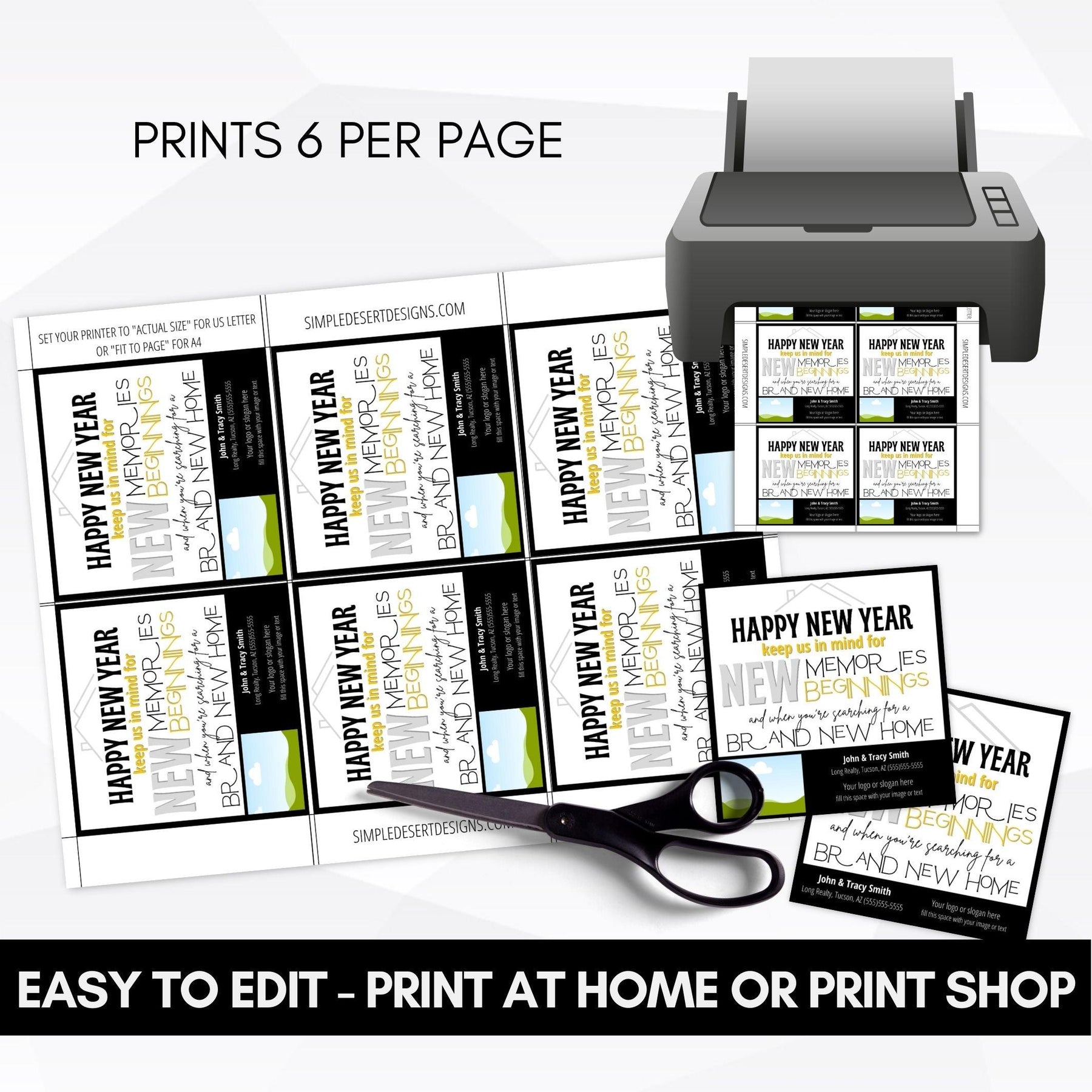 Happy New Year Pop By Tags Square – Simple Desert Designs