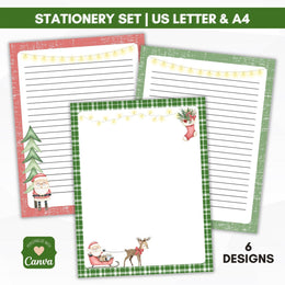 Happy Santa Journal Paper Stationery Set – Simple Desert Designs