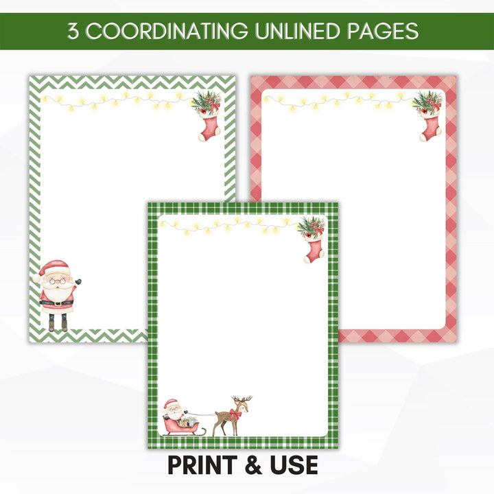 Happy Santa Journal Paper Stationery Set | Simple Desert Designs