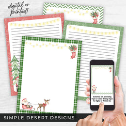 Happy Santa Journal Paper Stationery Set – Simple Desert Designs