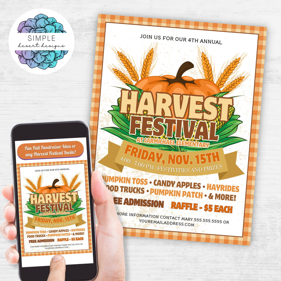 Harvest Festival Church Flyer – Simple Desert Designs