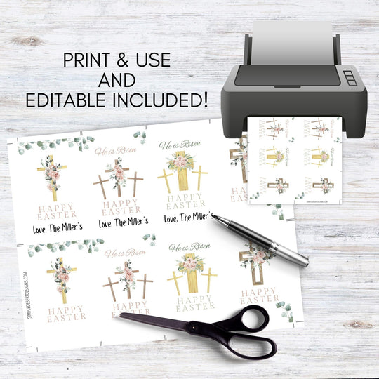 He is Risen Easter Gift Tag | EDITABLE – Simple Desert Designs