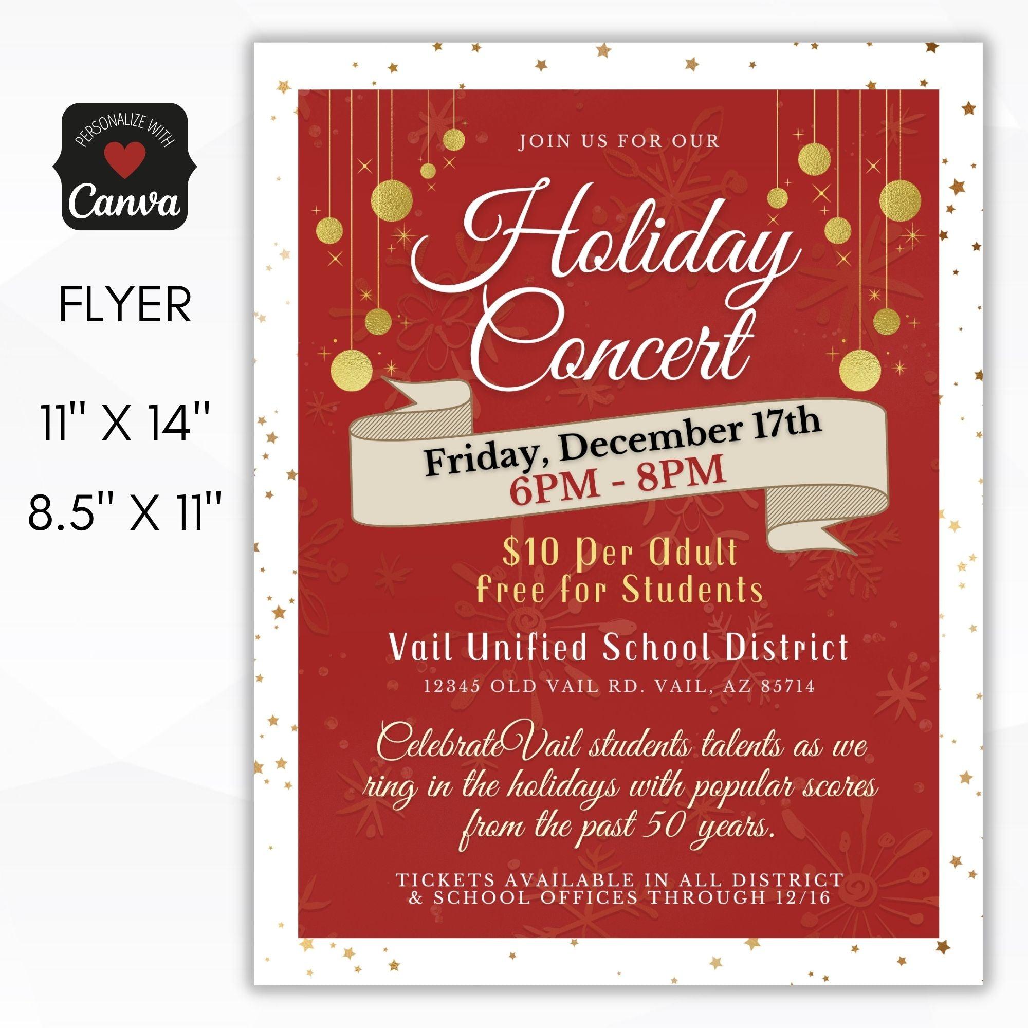 Holiday Concert Flyers Set – Simple Desert Designs