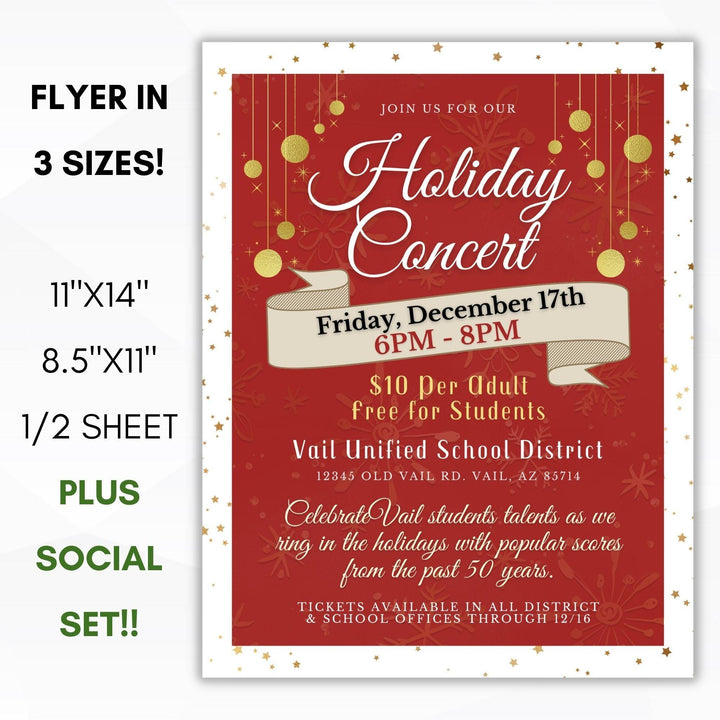Holiday Concert Flyer Ticket Bundle – Simple Desert Designs