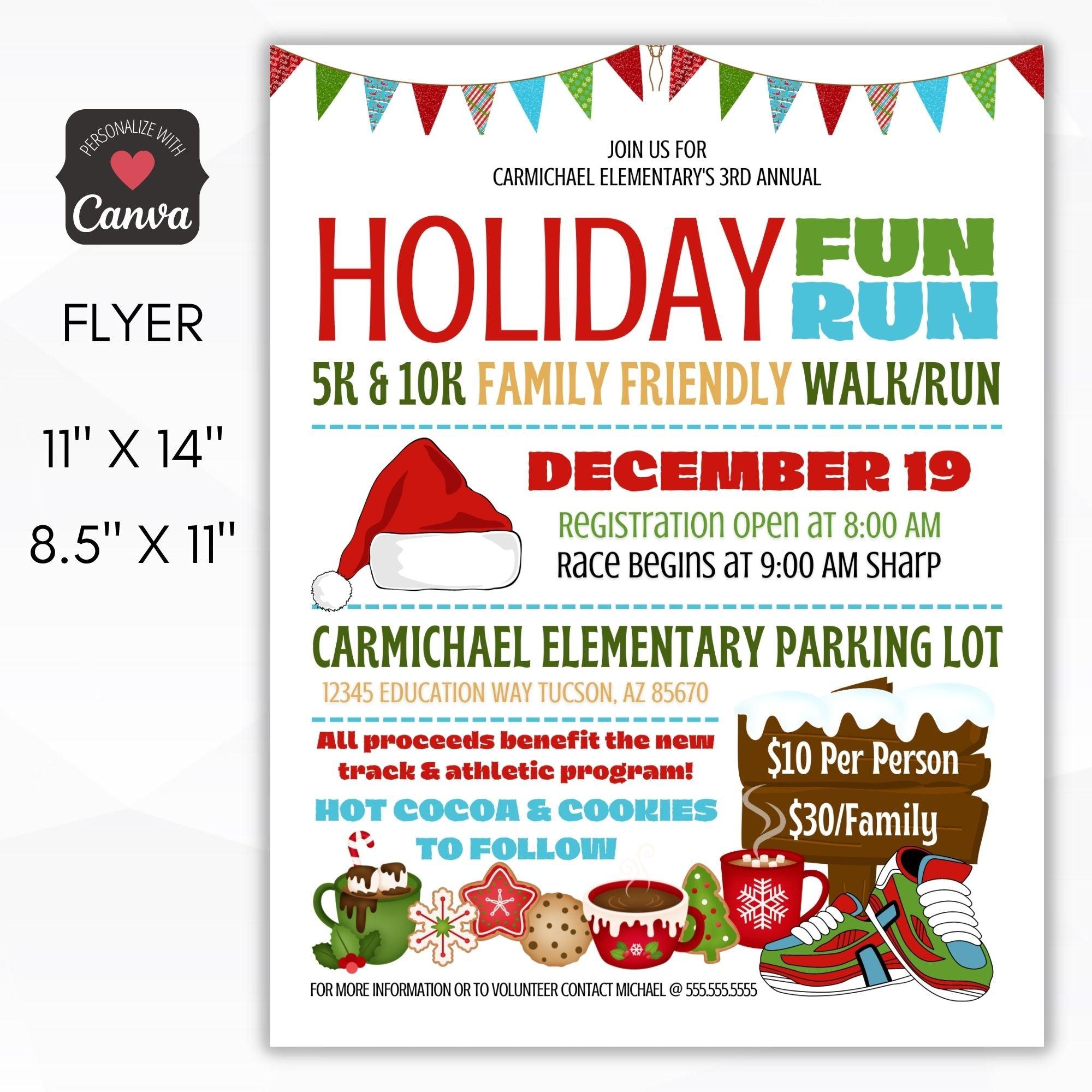 Colorful Holiday 5k 10k Walkathon Flyers – Simple Desert Designs