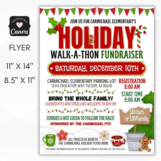 Holiday Walkathon Fundraiser Flyer – Simple Desert Designs