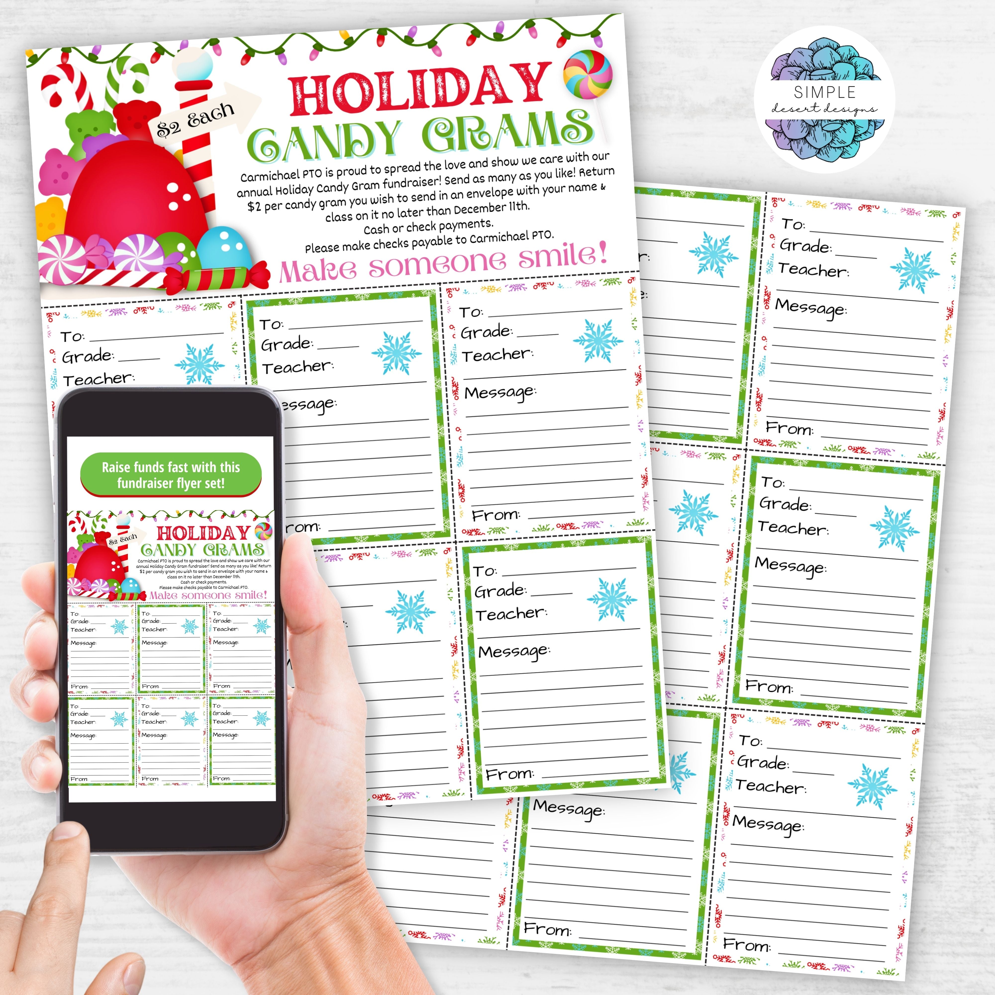 Holiday Candy Grams Sheet – Simple Desert Designs