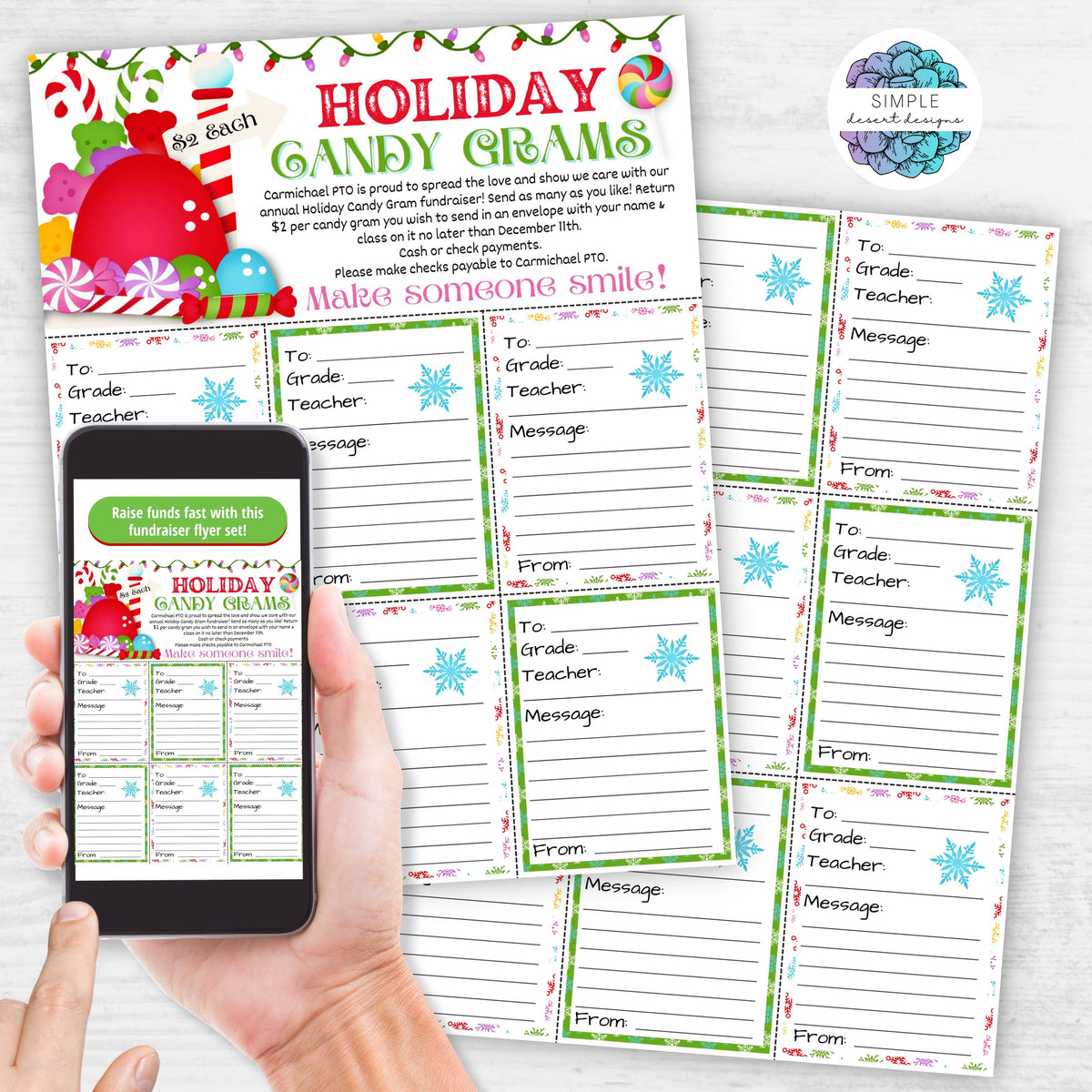 Holiday Candy Gram Template - Simple Desert Designs