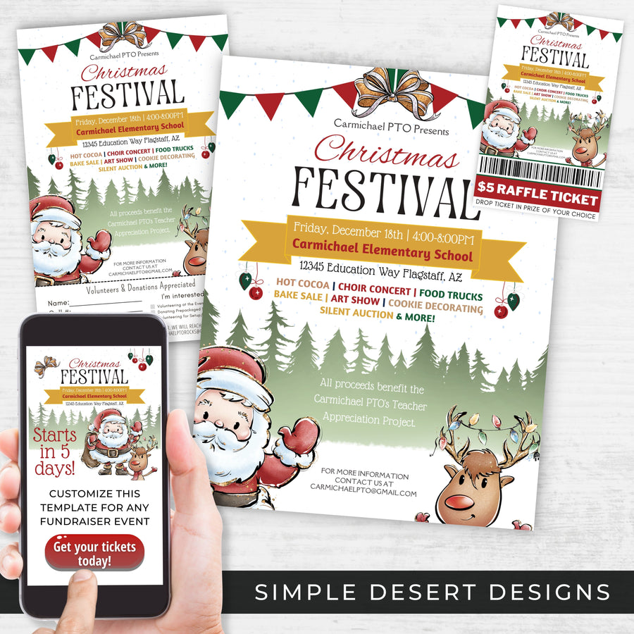 Holiday Christmas Festival Flyer Bundle – Simple Desert Designs