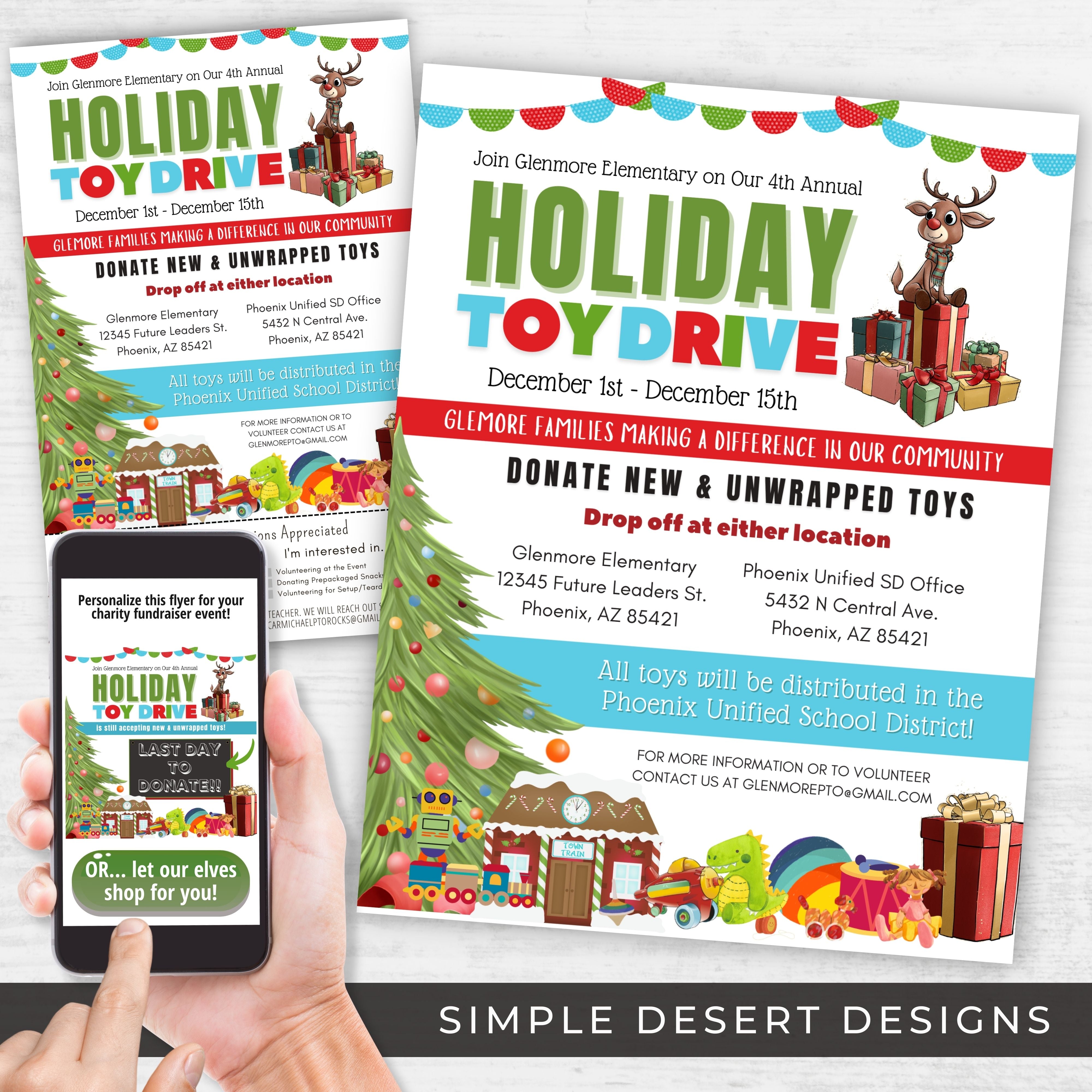 Holiday Toy Drive Flyer Bundle – Simple Desert Designs