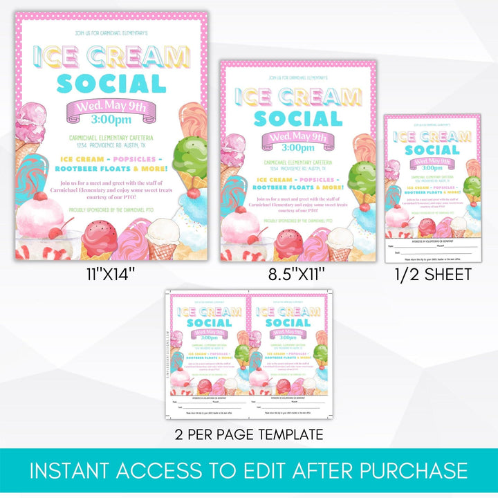 Ice Cream Social Flyer Bundle – Simple Desert Designs