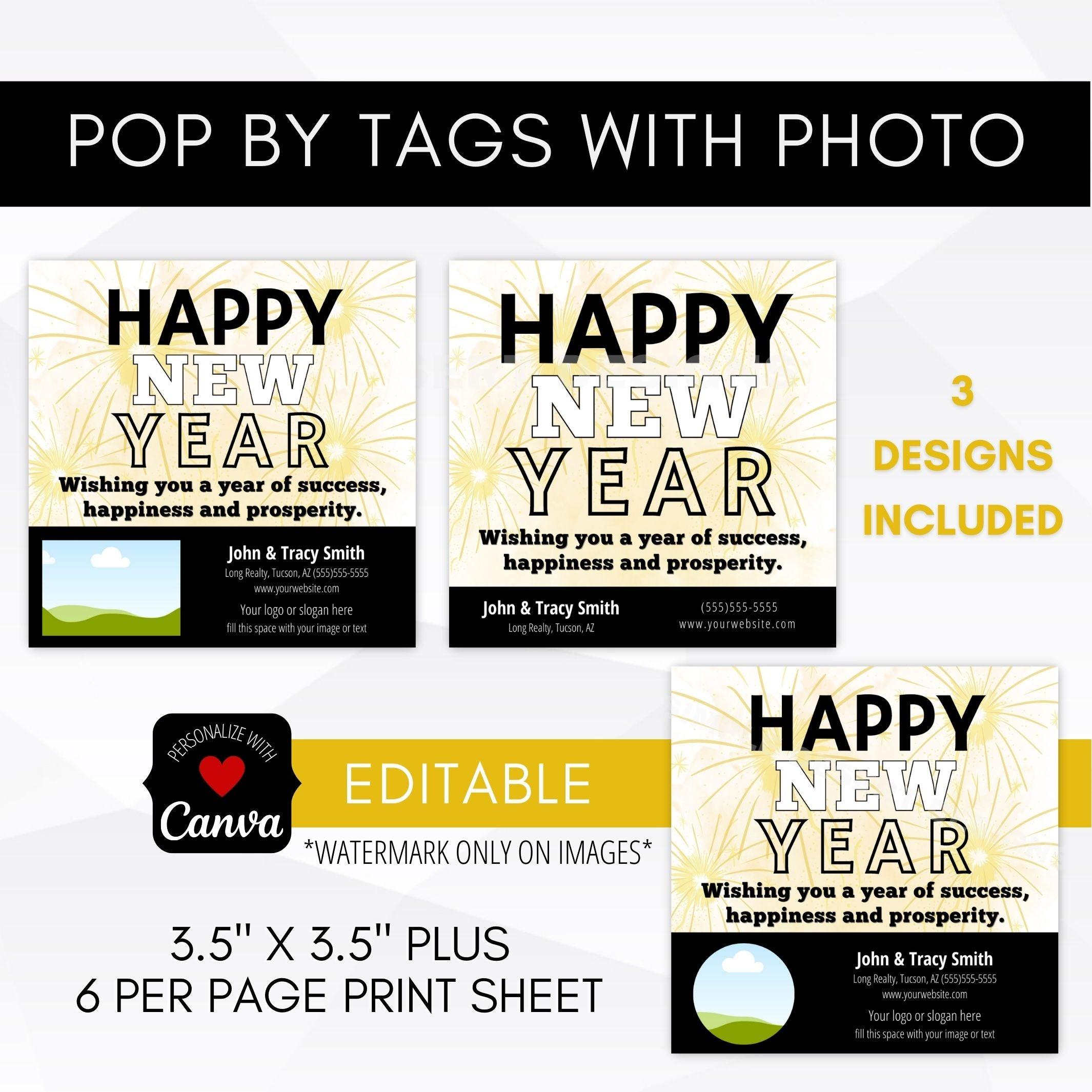 January Pop By Tags Editable Square Set – Simple Desert Designs