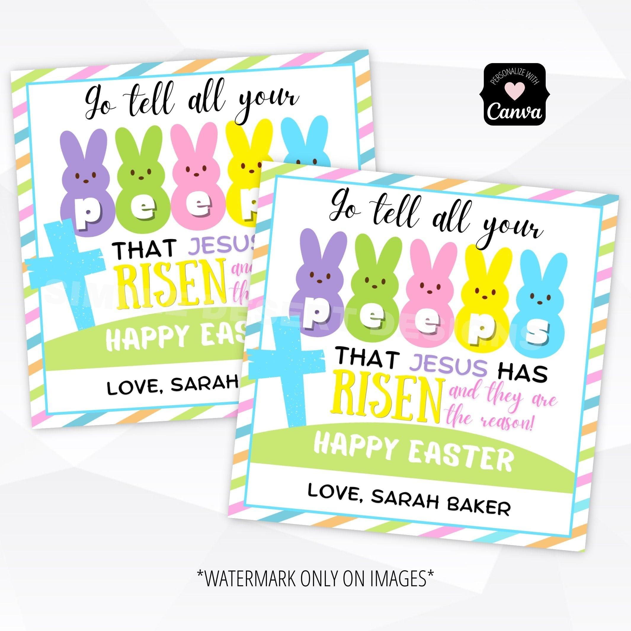 Jesus is Risen Easter Tags Square – Simple Desert Designs