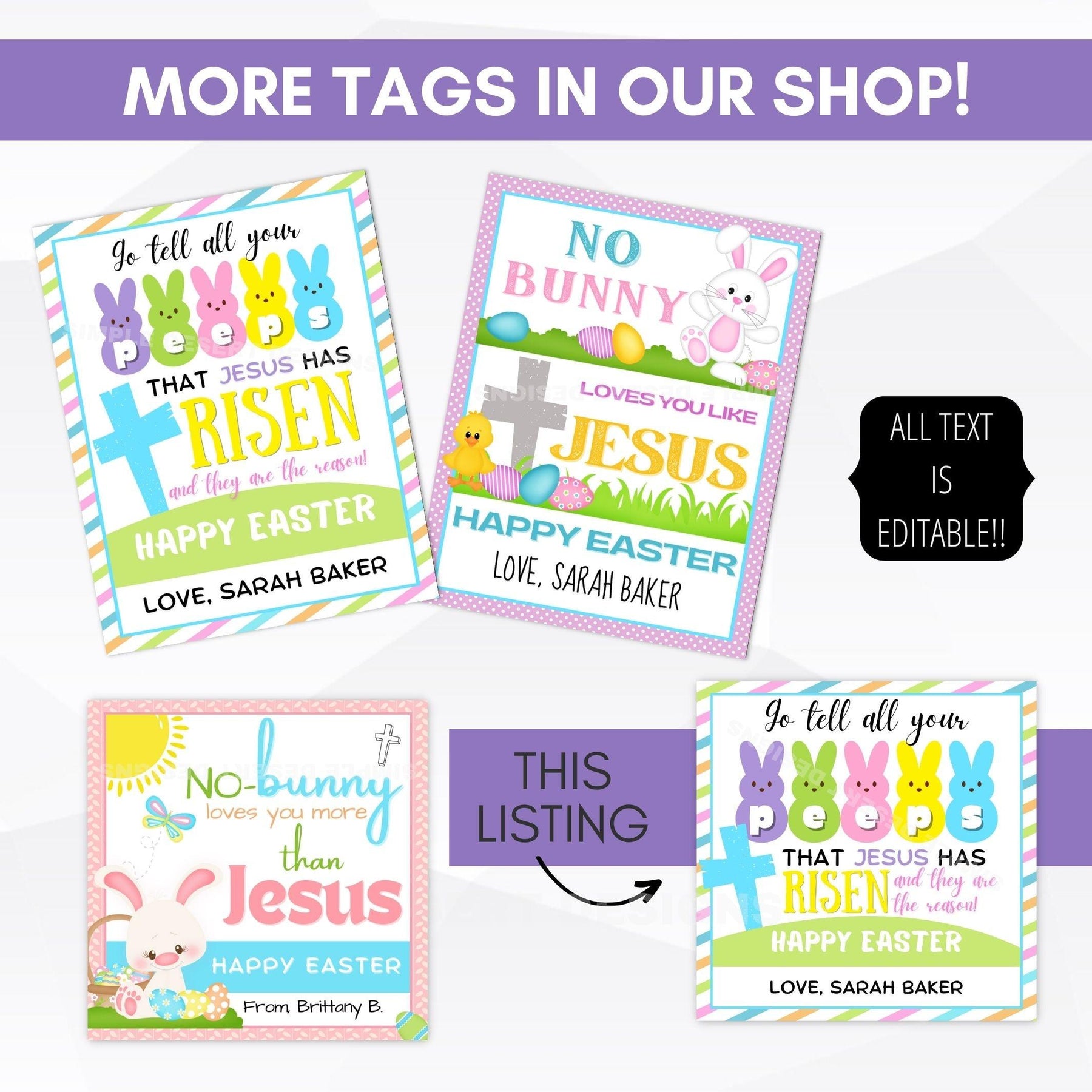 Jesus is Risen Easter Tags Square – Simple Desert Designs