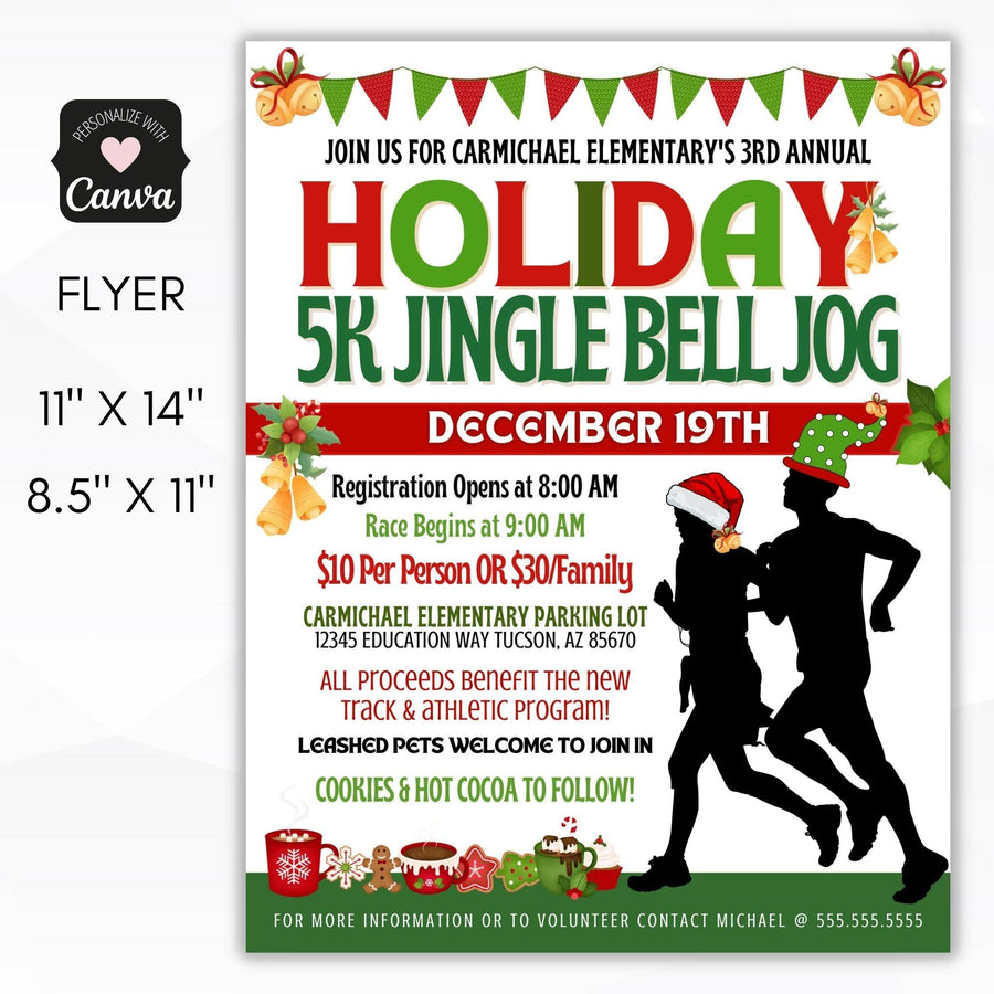 Jingle Bell Jog Fundraiser Flyer – Simple Desert Designs