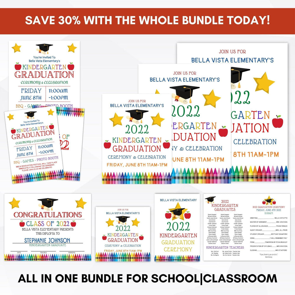 Graduation Template Bundle for Teachers & PTO – Simple Desert Designs