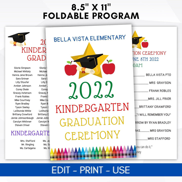 Preschool Graduation Ceremony Program Template Kindergarten Graduation