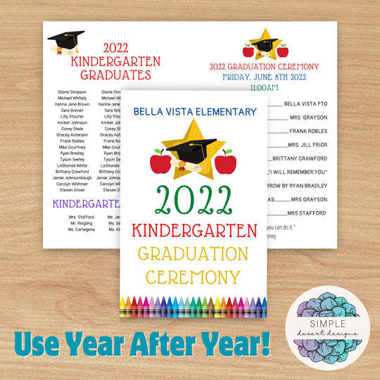 Kindergarten Graduation Ceremony Bundle – Simple Desert Designs