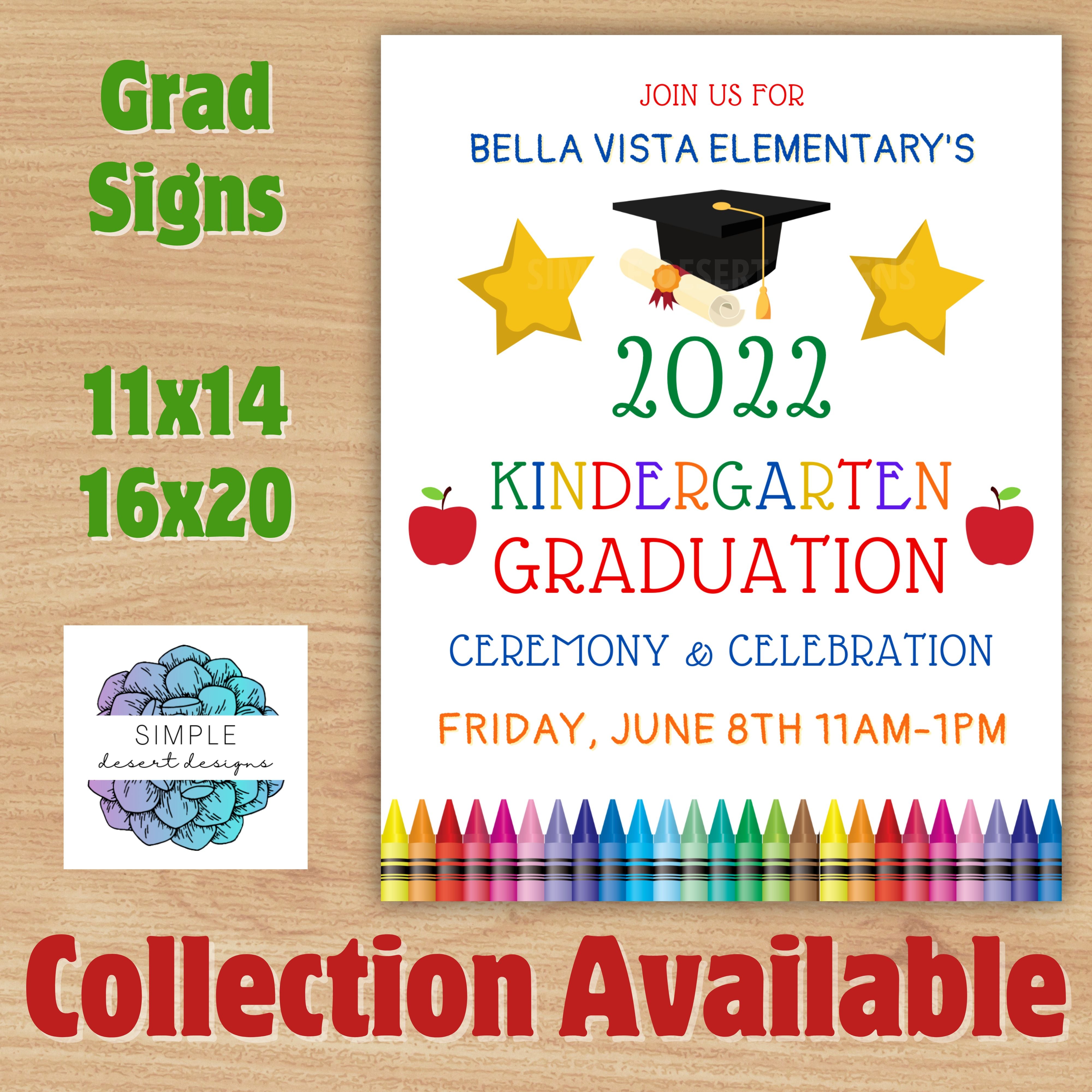Kindergarten Graduation Ceremony Sign Set – Simple Desert Designs