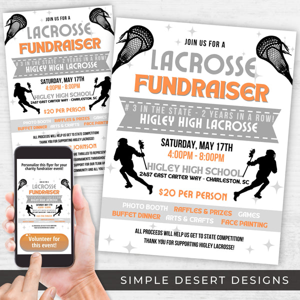 Lacrosse Fundraiser Flyer Bundle - Simple Desert Designs