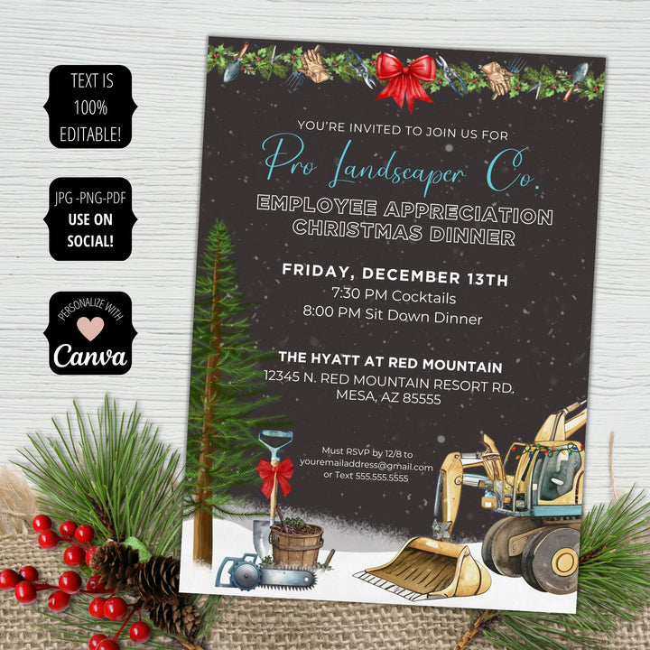 Landscape Company Christmas Party Invite – Simple Desert Designs