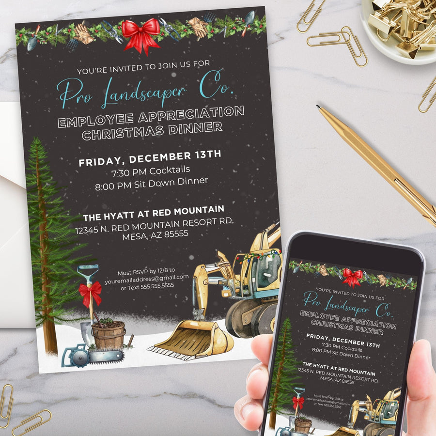 Landscape Company Christmas Party Invite – Simple Desert Designs