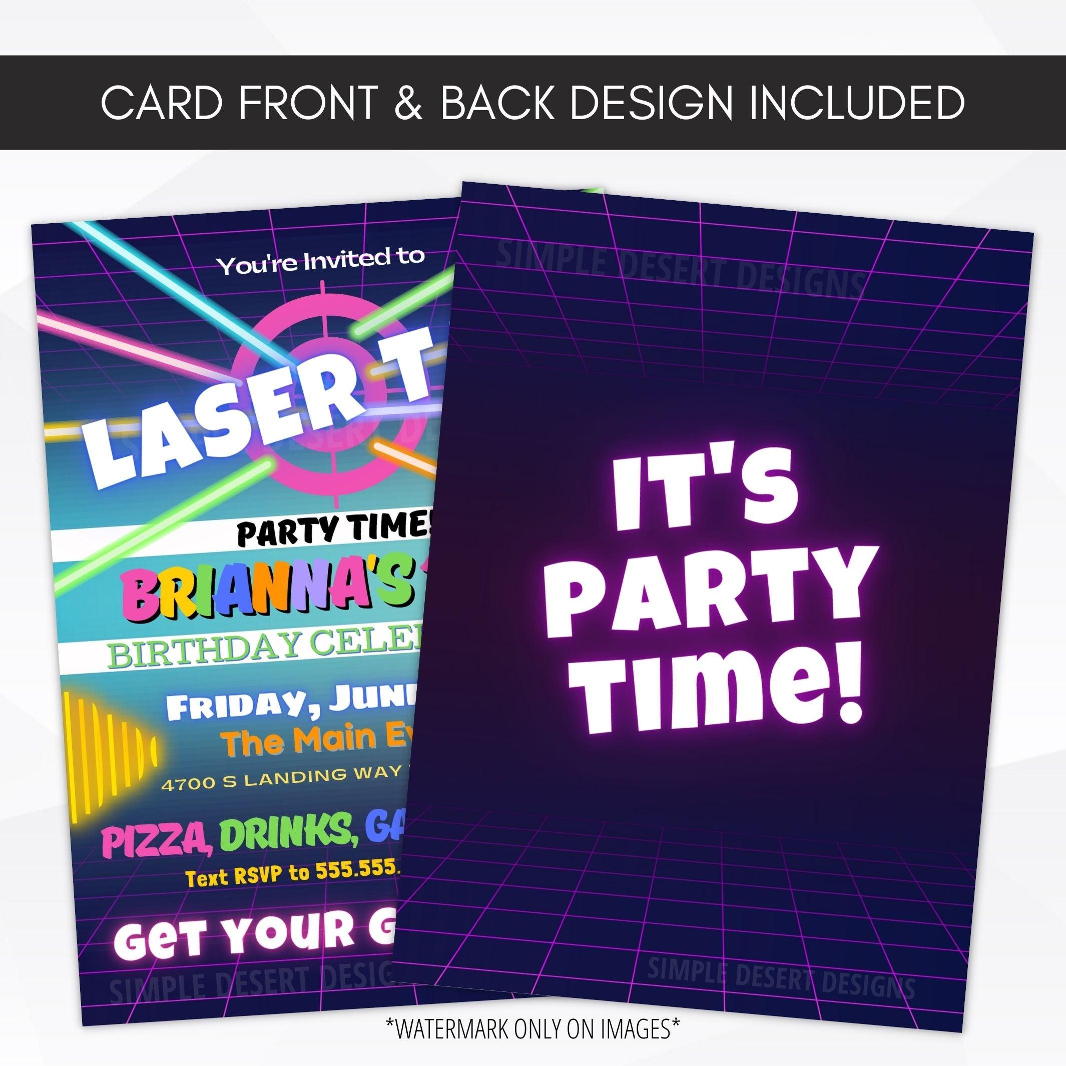 Laser Quest Invitation Card