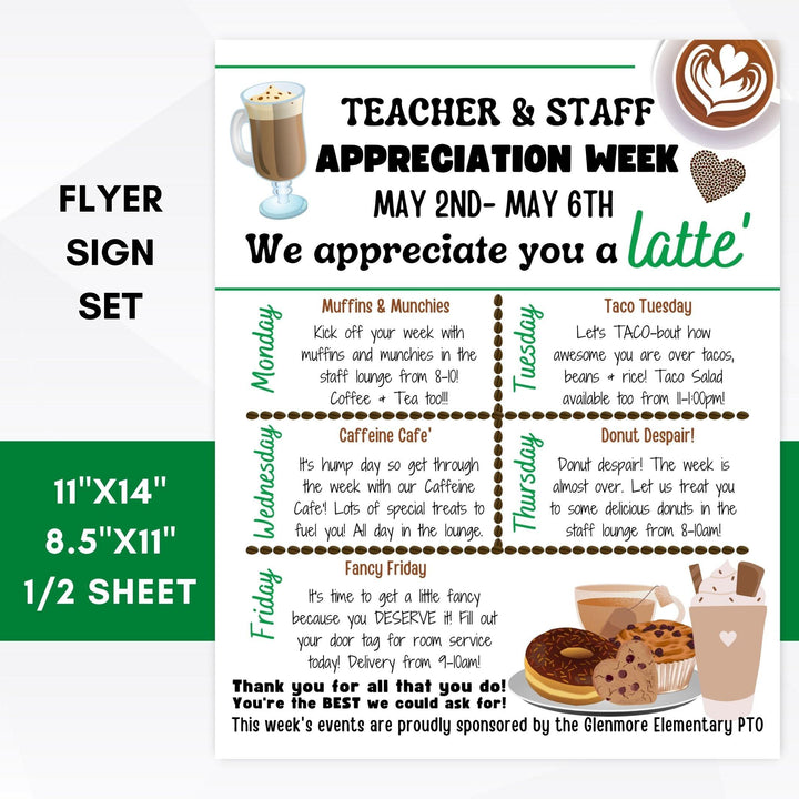 Latte Coffee Teacher Appreciation Week Bundle | Simple Desert Designs
