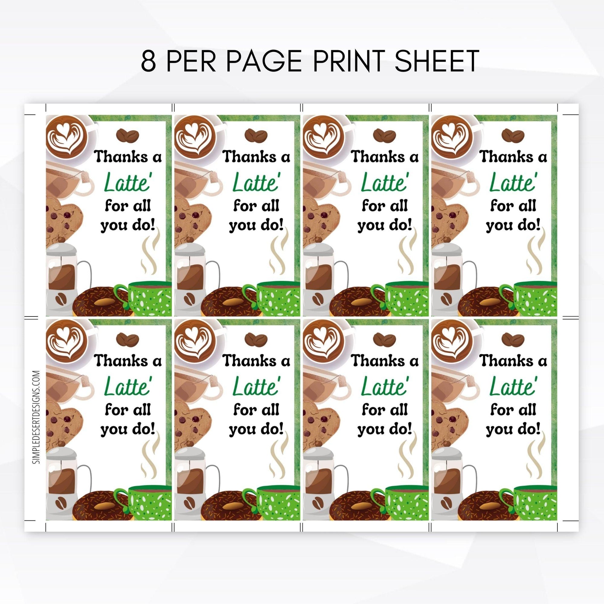 Coffee Favor Tags for Teacher Appreciation - Simple Desert Designs