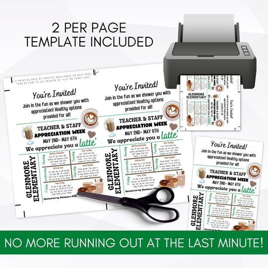 Latte Coffee Teacher Appreciation Week Invitation | Simple Desert Designs